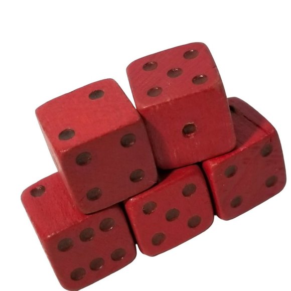 Unbranded | Toys | Vintage Dice Wooden Red Wood 5 75 Inch Board Game ...